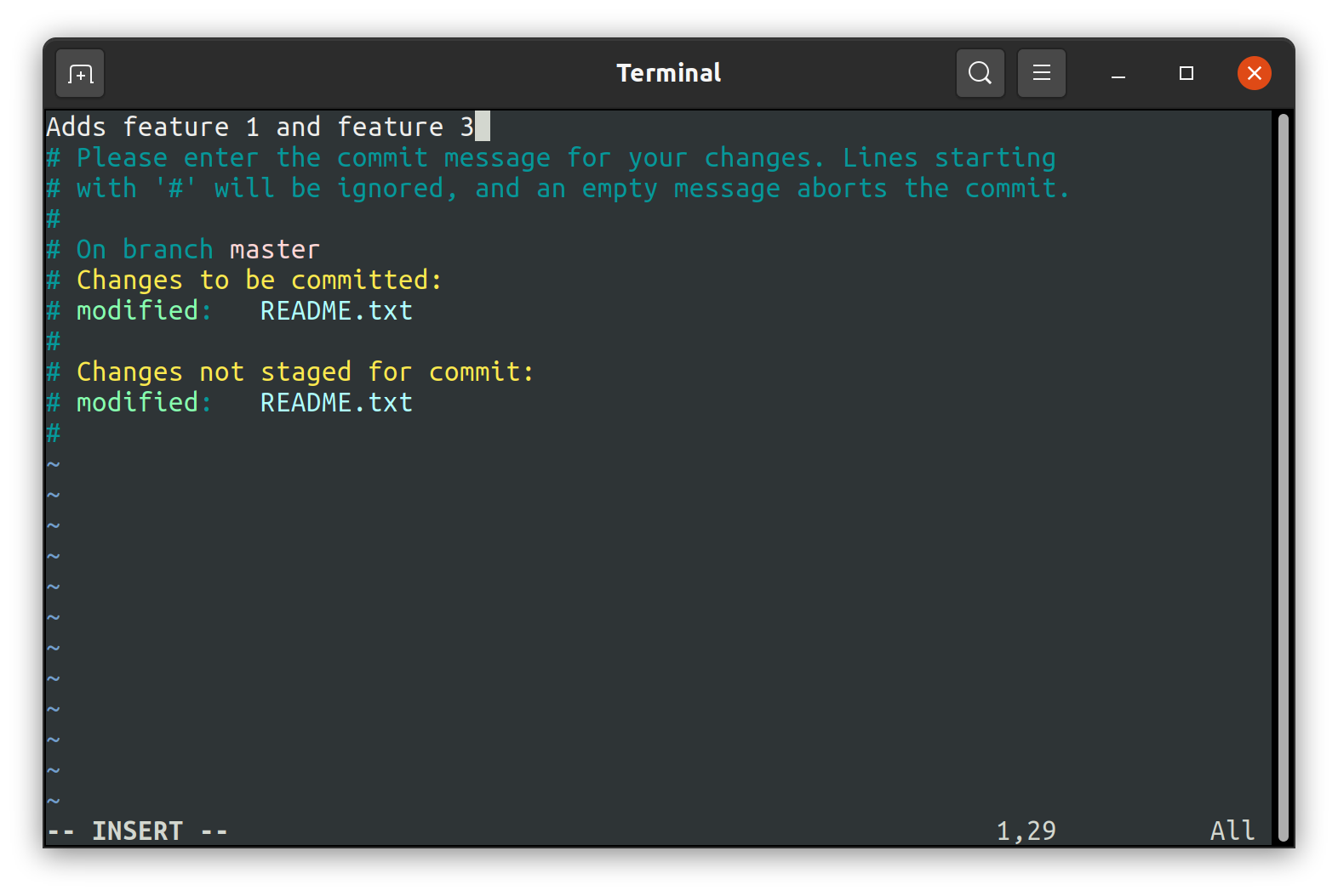 Committing parts of your changes via the git command-line interface ... Committing parts of your changes via the git command-line interface ...