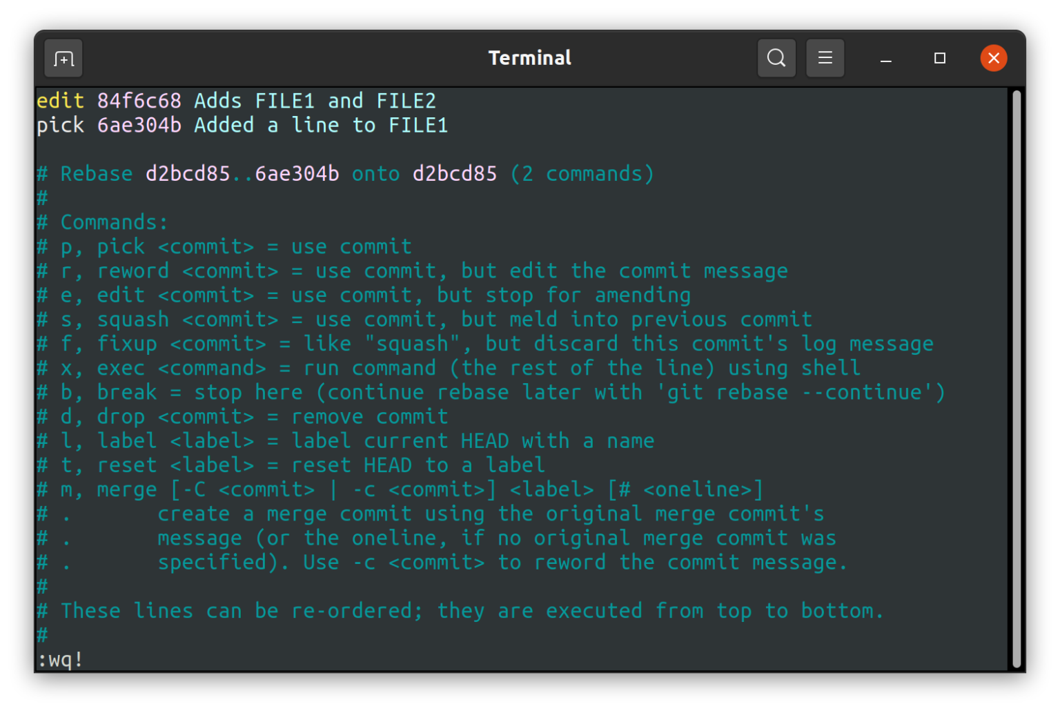 Splitting commits using git rebase – Mark's Blog